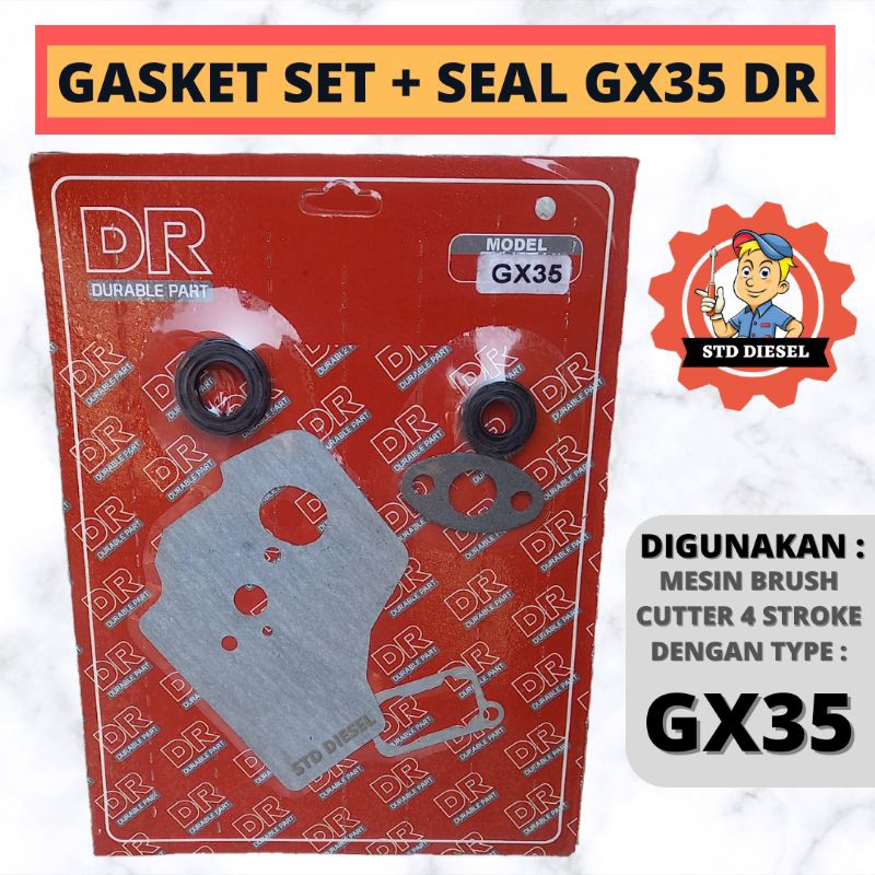 Jual GASKET SET BRUSH CUTTER GX35 MERK DR POTONG RUMPUT PAKING SET GX 35 4 STROKE TAK BENSIN ...