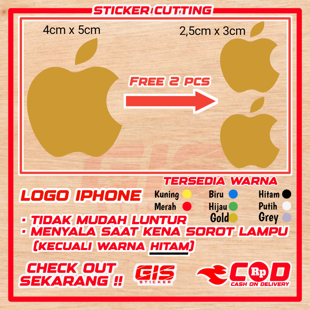 Jual Stiker Cutting Logo Iphone Sticker Cutting Logo Apple Untuk Hp ...