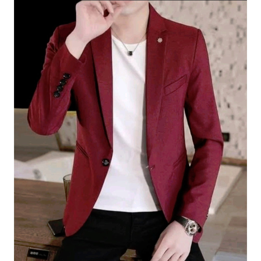 Jual jas blazer pria korean slimfit | Shopee Indonesia