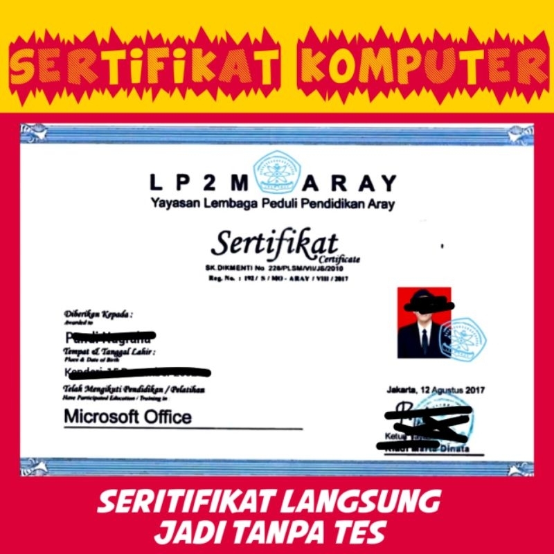 Jual SERTIFIKAT KOMPUTER (MS OFFICE) | Shopee Indonesia