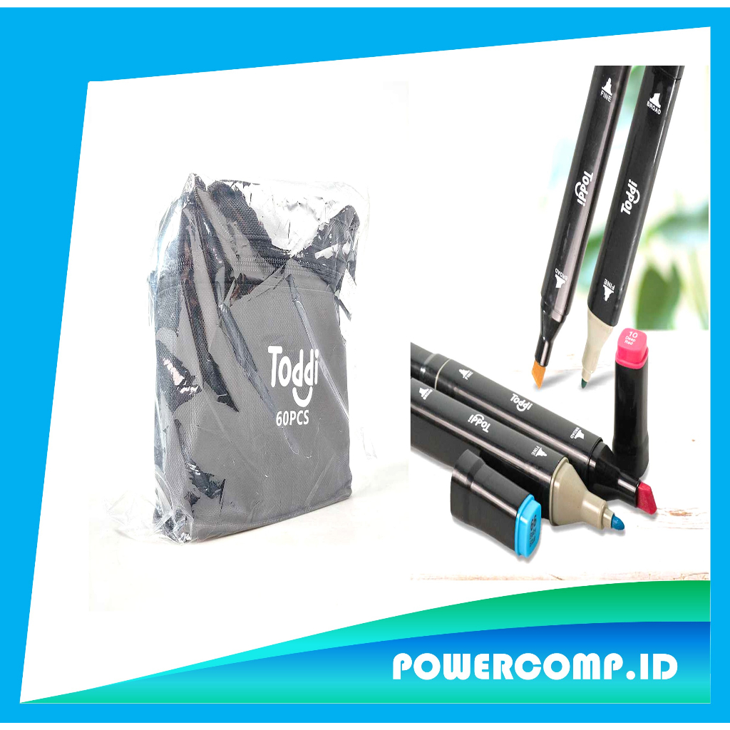 Jual Toddi HL270 Spidol Dual Side Fine Art Marker 60 Color - Toddi Set ...