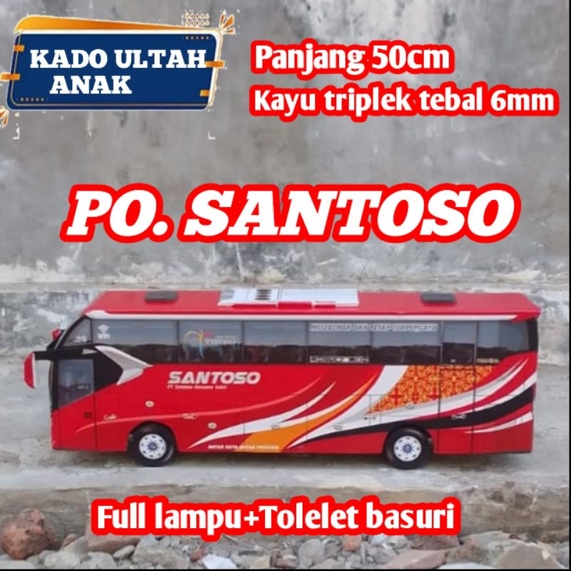 Jual Miniatur bus terbaru PO.SANTOSO SR2 XHDPRIME mainan anak terbaru ...
