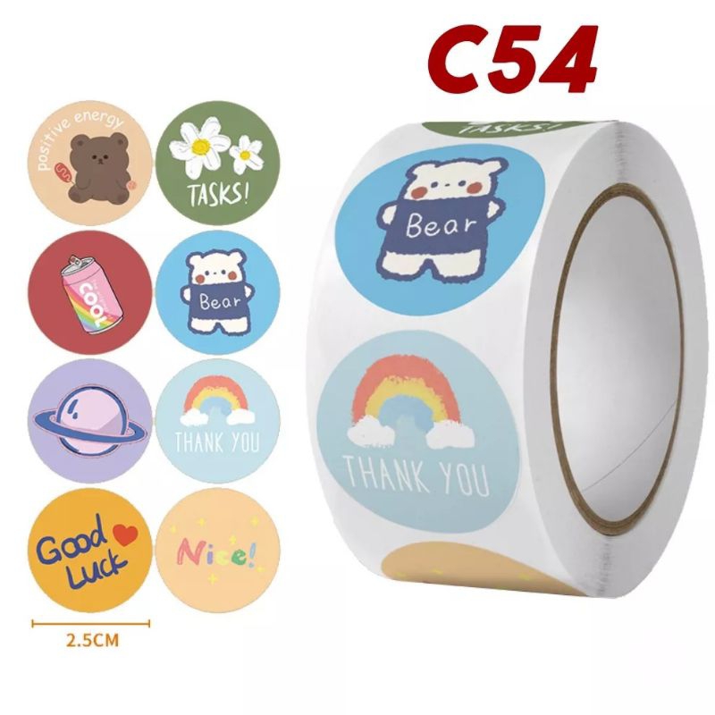 Jual Cod Sticker Thank You 500 Pcs Stiker Terima Kasih Warna Self
