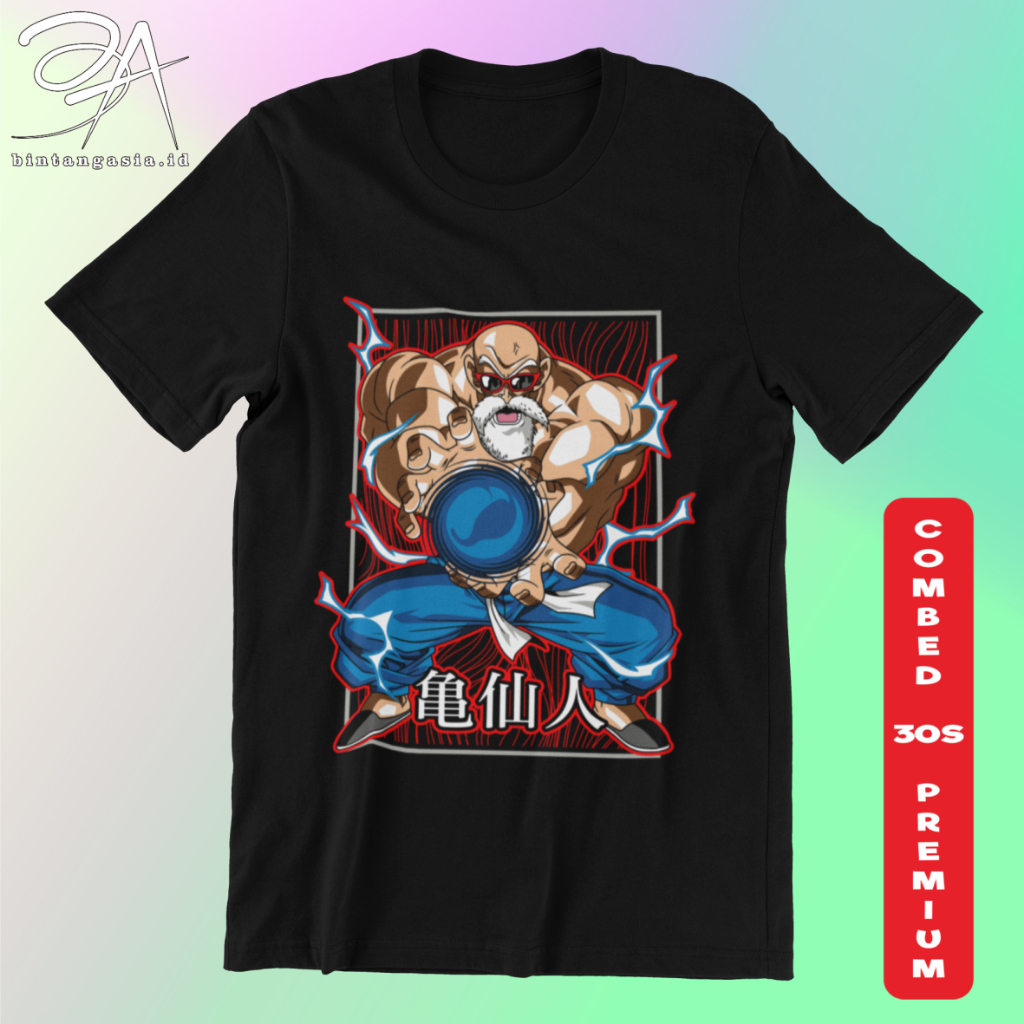 Jual BA176 Kaos Anime Master Roshi Kakek Jin Kura Kura Dragon Ball ...