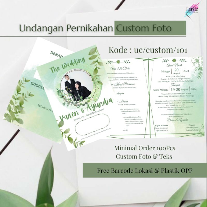 Jual Undangan Custom Cetak Undangan Custom Foto Undangan Pernikahan ...