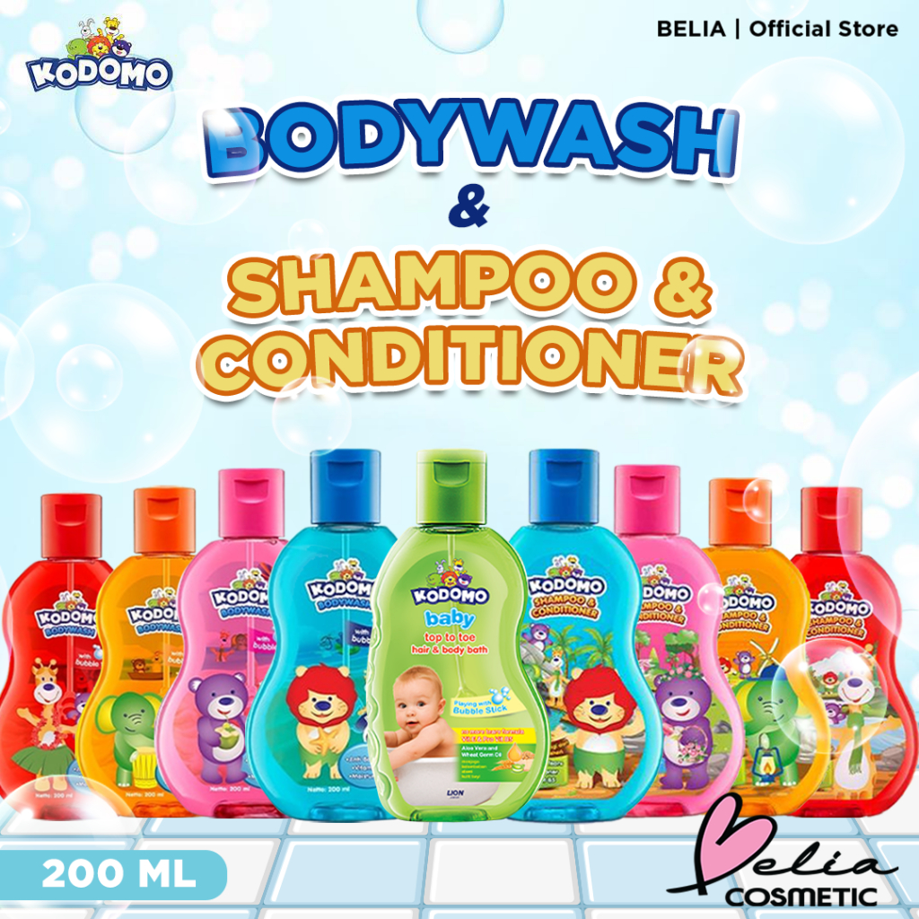 Jual BELIA KODOMO Shampoo&Conditioner dan Bodywash 200 mL | Shampoo Wangi | Sabun Wangi ...