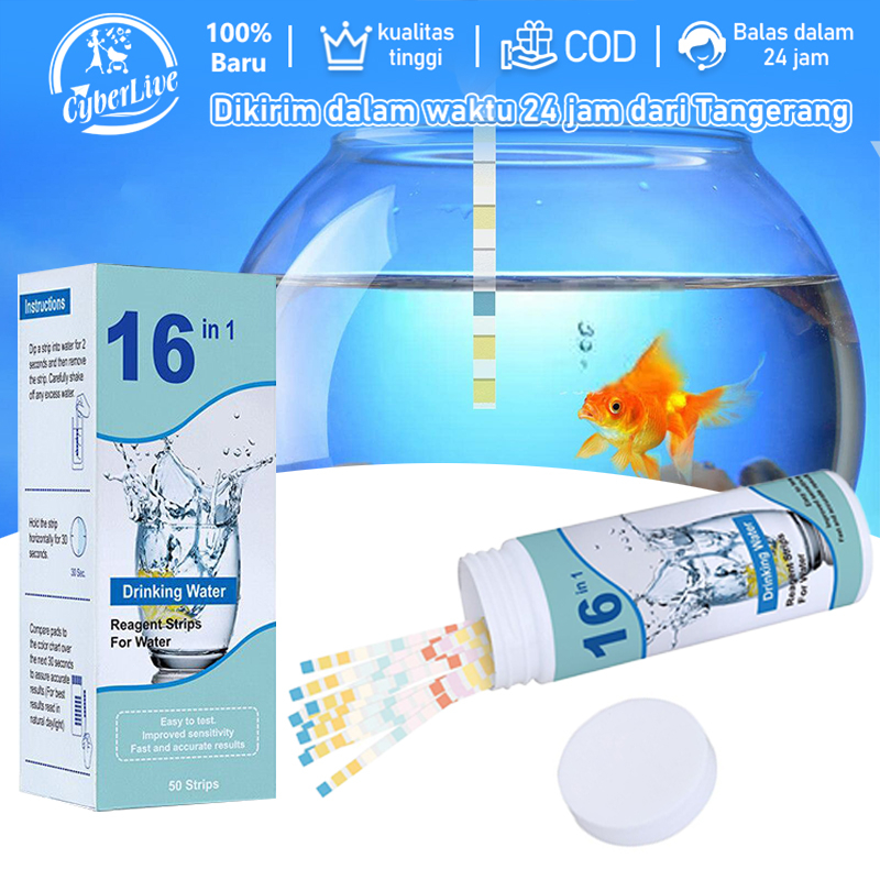 Jual 50pcs Drinking Water Test Strip Alat Uji Kualitas Air 16 In 1 Tes ...