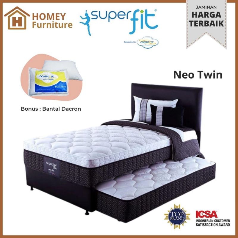 Jual SPRING BED NEO TWIN SPRING BED 2 IN 1 SPRING BED SUPER FIT ...