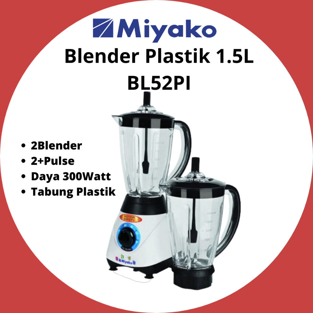 Jual Miyako Blender Plastik BL 52 PI / Blender 2L Blender BL 52PI ...