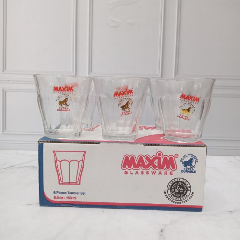 Jual MAXIM GELAS KACA MAXIM- 607T/ GELAS KACA 160ML | Shopee Indonesia