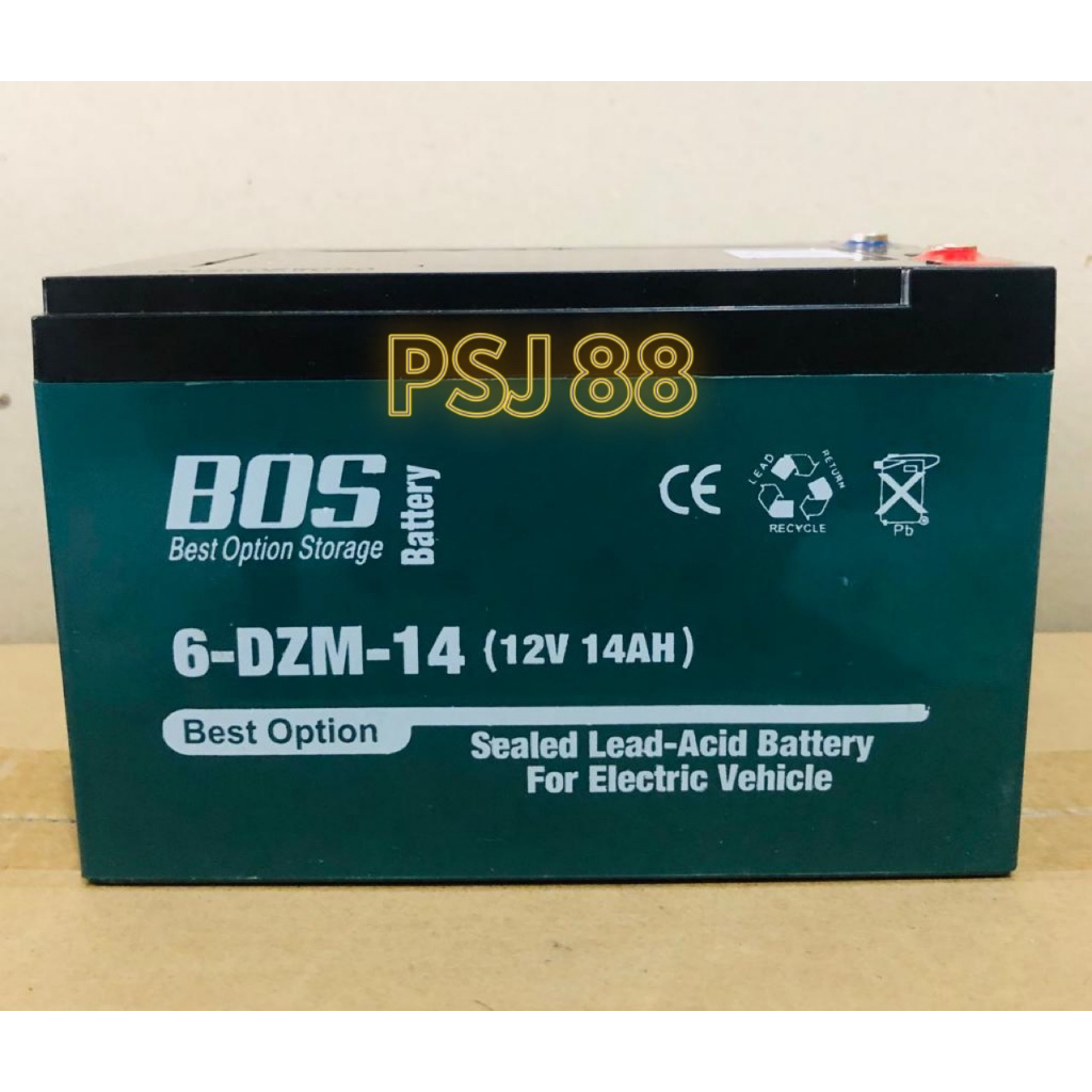Jual Baterai Aki BOS 12V 14Ah - 12Ah - 20Ah - 24Ah Electric Vehicle EV Battery 6-DZF-14 6-DZF-12 ...