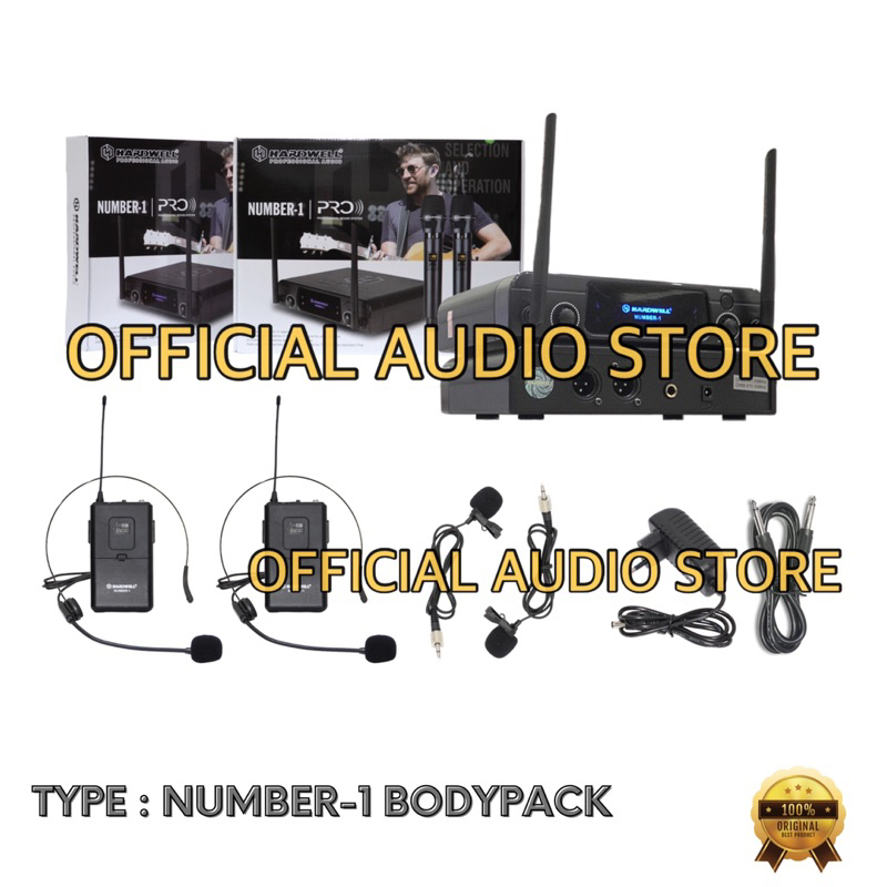 Jual Mic Wireless Hardwell NUMBER 1 Original Double Mic Clip On Headset ...