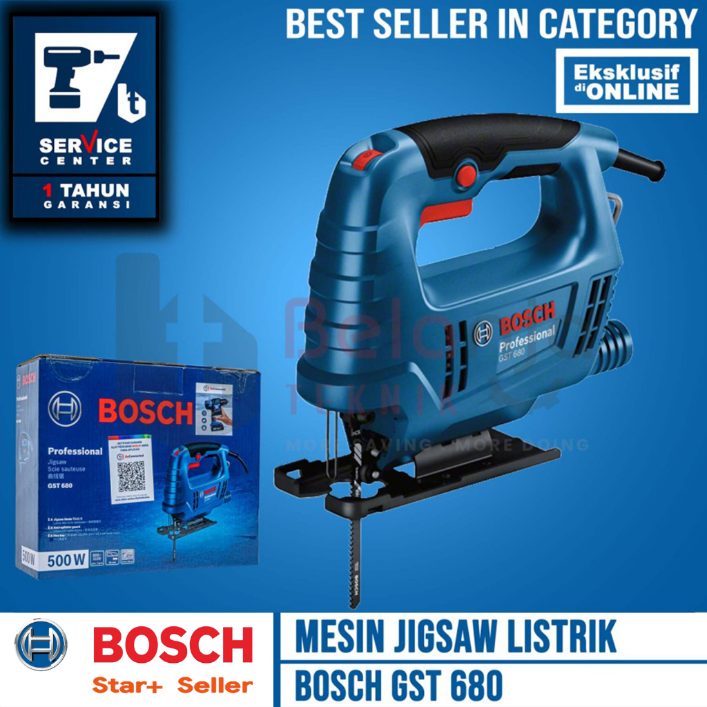 Jual Bosch Mesin Potong Gergaji GST 680 Jigsaw Listrik 500 Watt GST680 ...