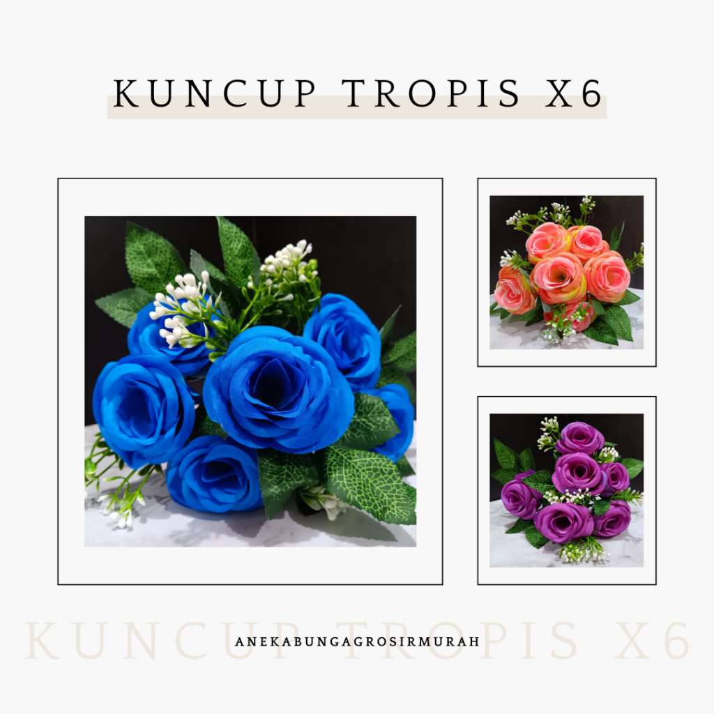 Jual Bunga Mawar Kuncup Tropis Cabang 6 / Ecer KT6 | Shopee Indonesia