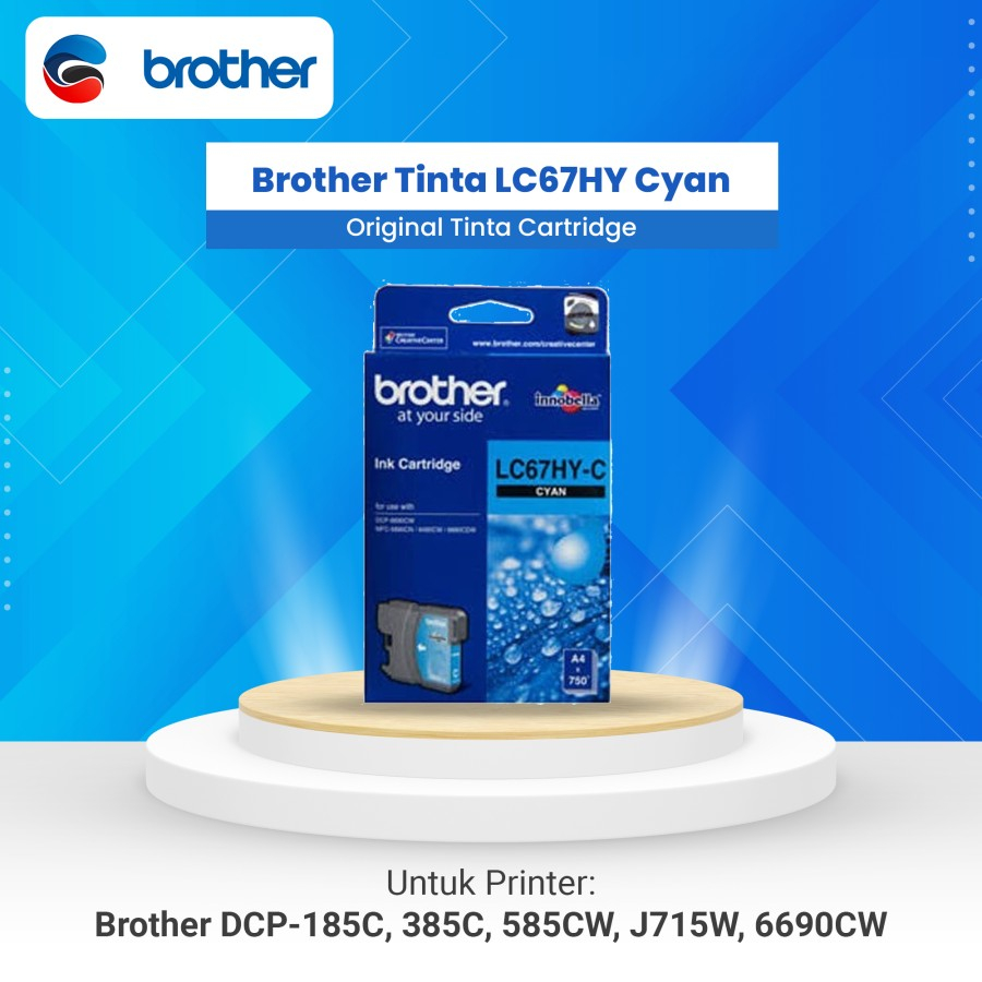 Jual BROTHER Tinta Cartridge LC67HY Cyan Biru LC67 LC 67 High Yield ...
