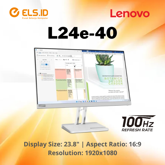 Jual Lenovo Monitor L24e-40 23.8" FHD VA 100Hz | Shopee Indonesia