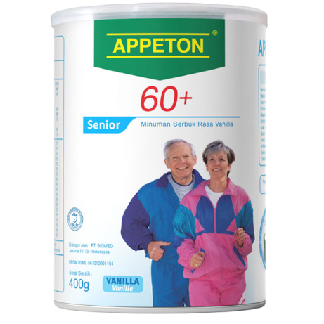 Jual APPETON 60 PLUS VANILLA 400GR | Shopee Indonesia