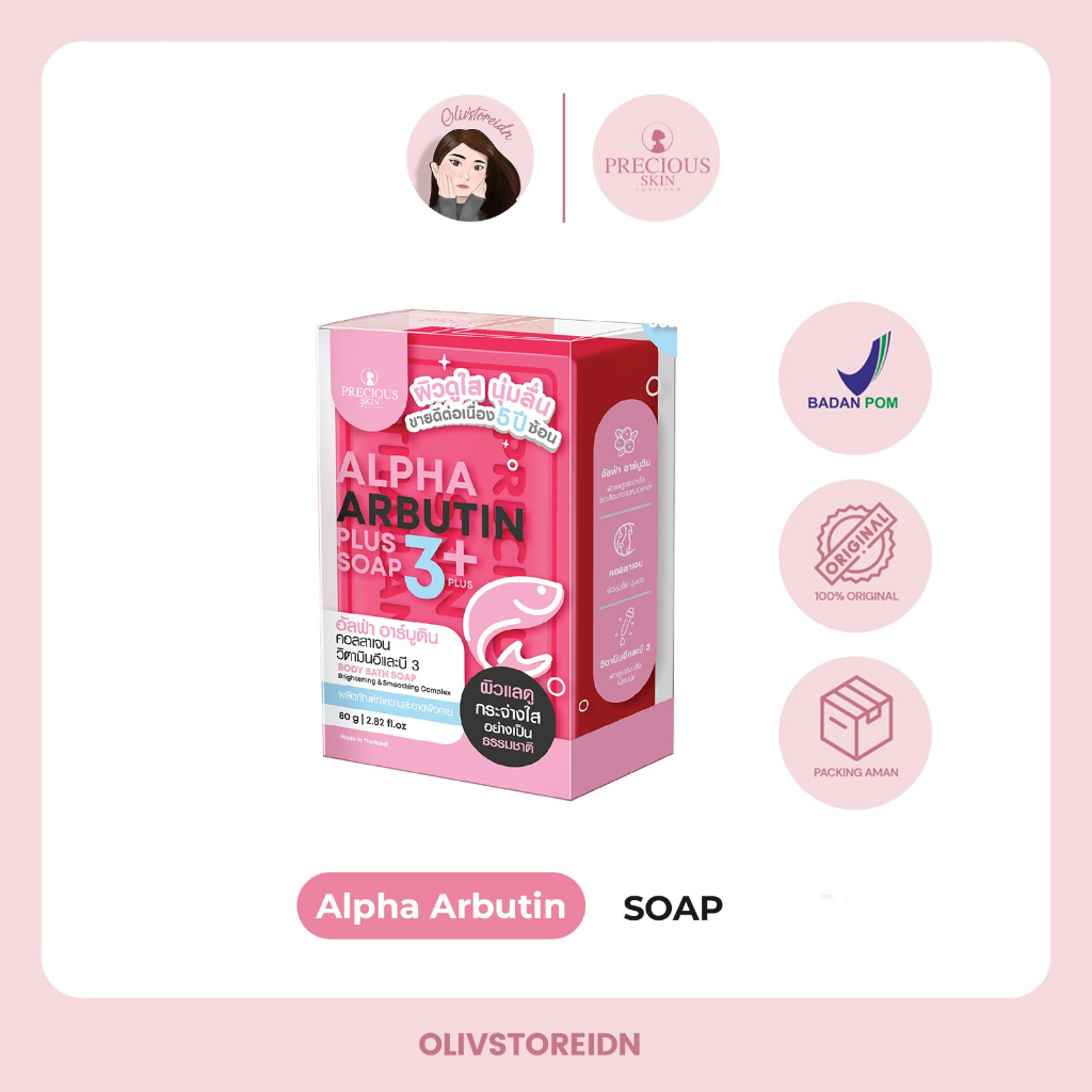 Jual Alpha Arbutin 3 Plus Collagen Whitening Soap 80gr / KEMASAN BARU ...