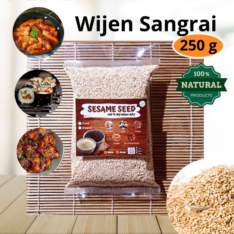 Jual Wijen Sangrai 250 gram Wijen Sangrai Wijen putih Biji wijen ...