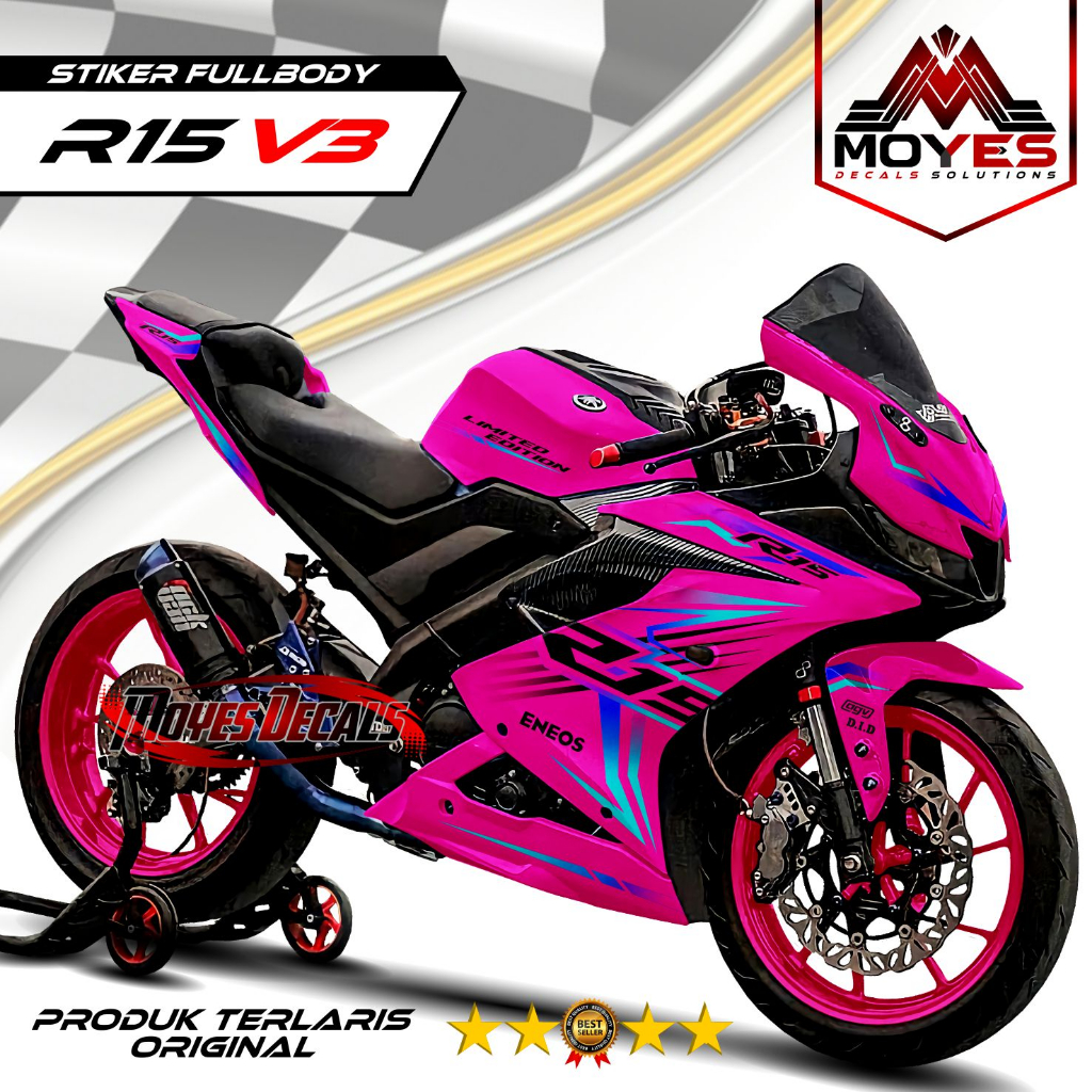 Jual ANTI LUNTUR Sticker Striping Decal Yamaha R15 V3 full body ...