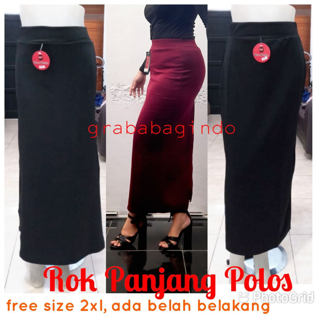 Jual ROK SPAN PANJANG POLOS / ROK KANTOR / ROK KULIAH / ROK SIDANG ...