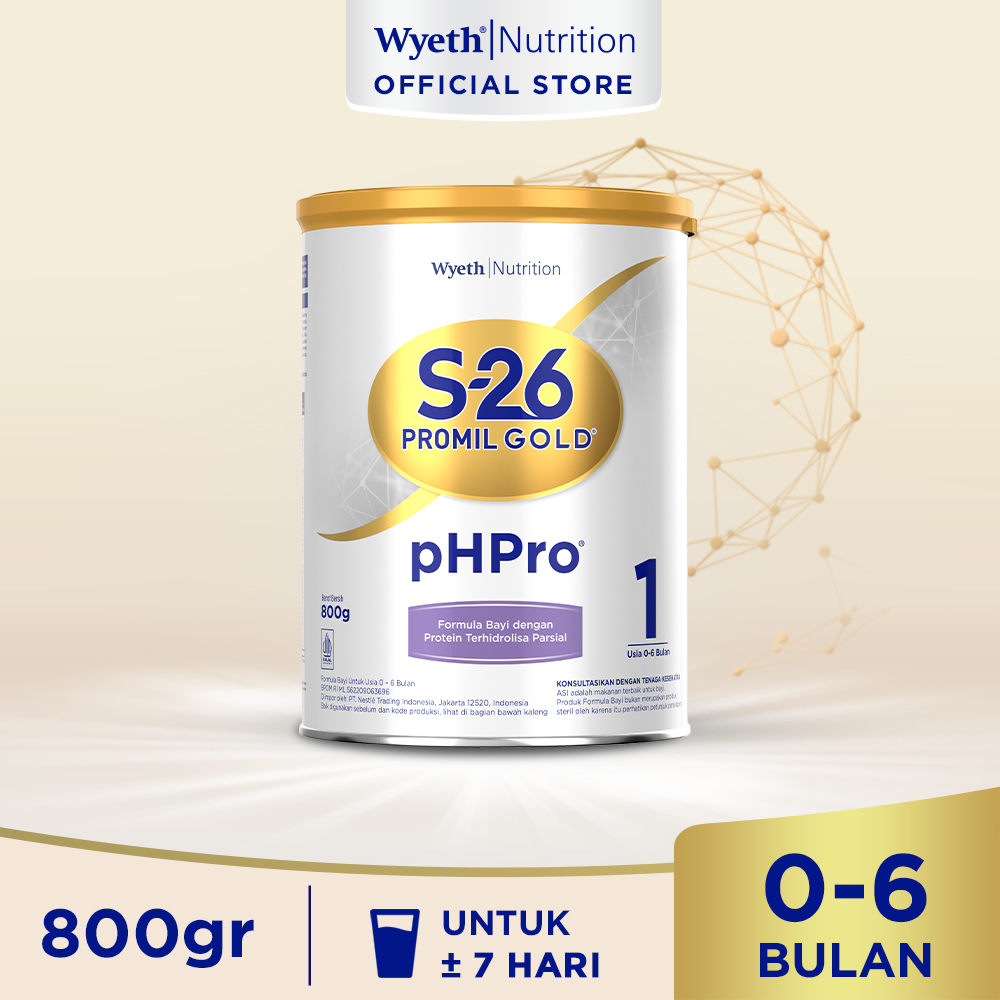 Jual S-26 Promil GOLD pHPro Tahap 1 Susu Formula Usia 0-6 Bulan, Kaleng 800g | Shopee Indonesia
