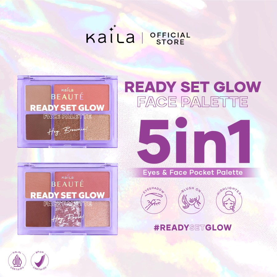 Jual KAILA BEAUTE Ready Set Glow Face Pallete - 5in1 Eyeshadow Blush ...