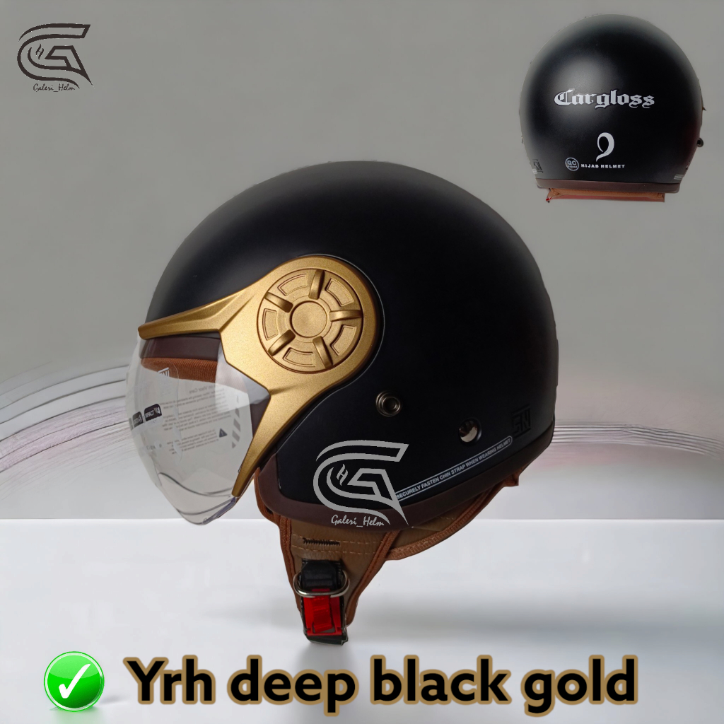 Jual HELM CARGLOSS YRH HIJAB BLACK DOFF|HITAM DOP | Shopee Indonesia