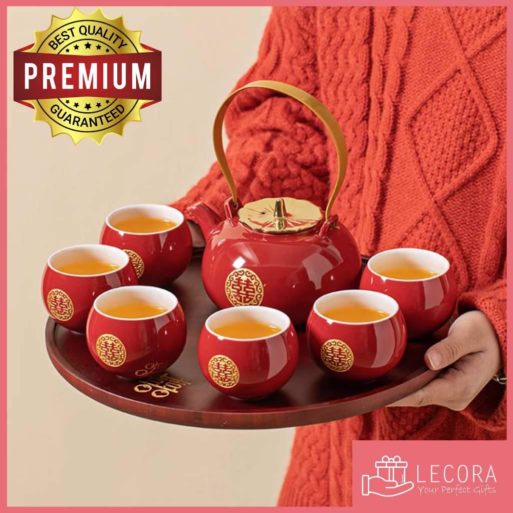 Jual LECORA "Teapot Ceramic 6 Set Gold" Chinese PHANGTEH / SANGJIT ...