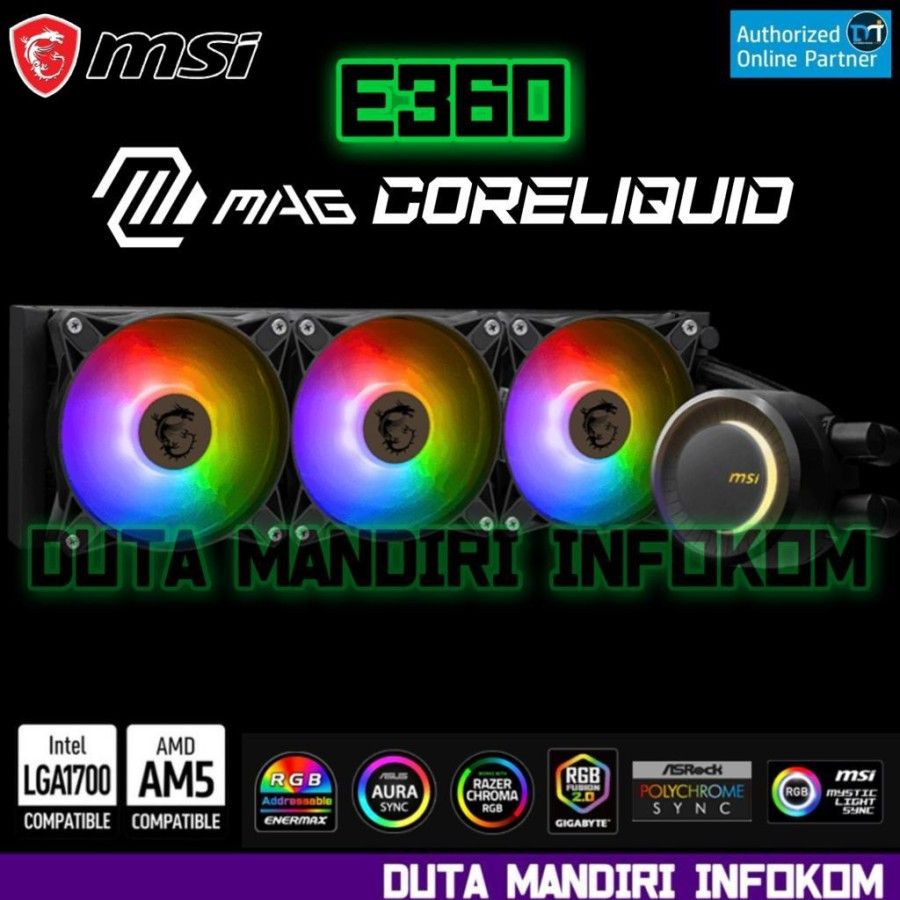 Jual MSI MAG CORELIQUID E360 ARGB - AIO Liquid CPU Cooler Intel & AMD - E360 Black | Shopee ...