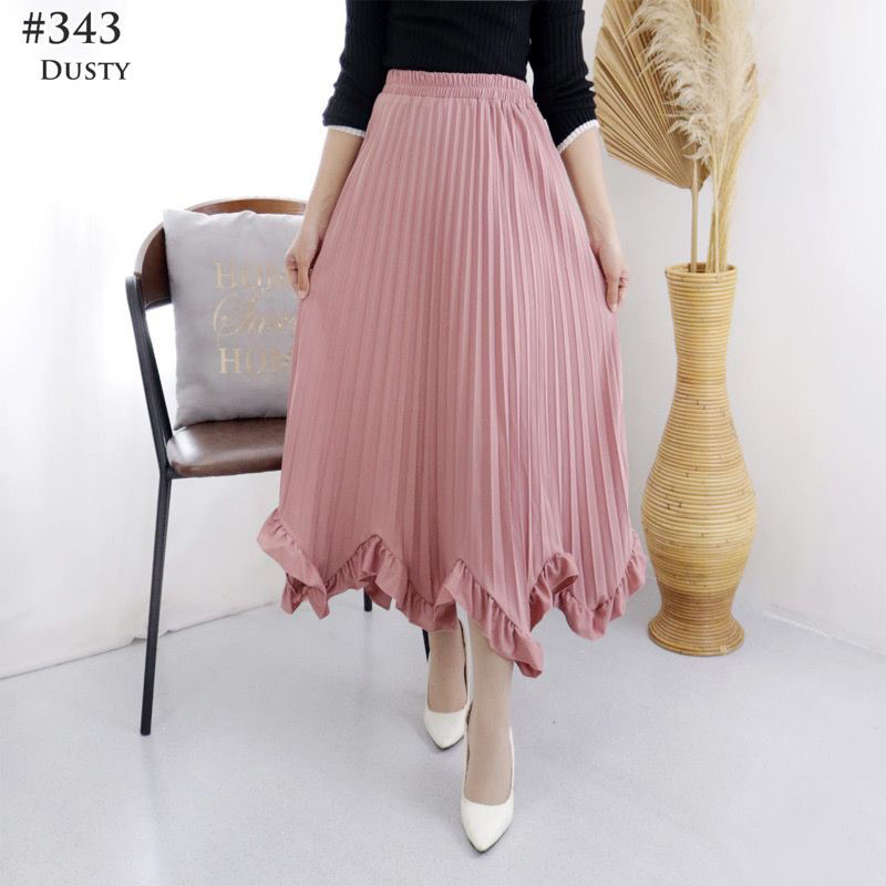 Jual Rok Plisket Premium Pakaian Wanita / Rok midi premium / Rok wanita ...