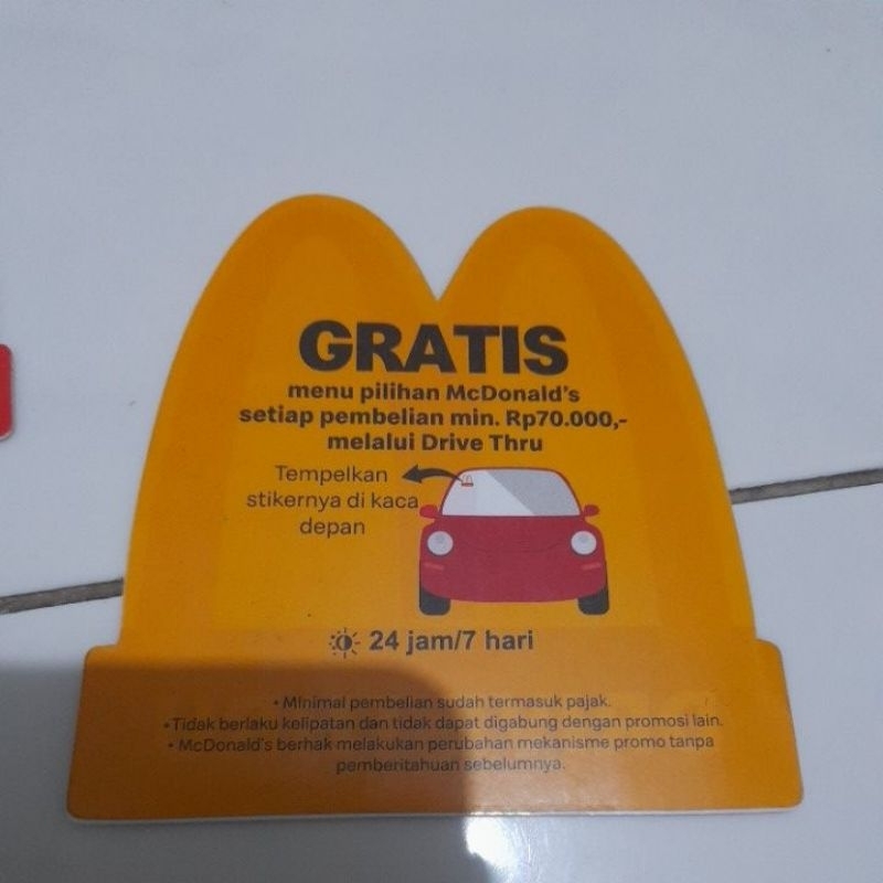 Jual sticker stiker mcd mcdonald drive thru mobil motor 2023 | Shopee ...