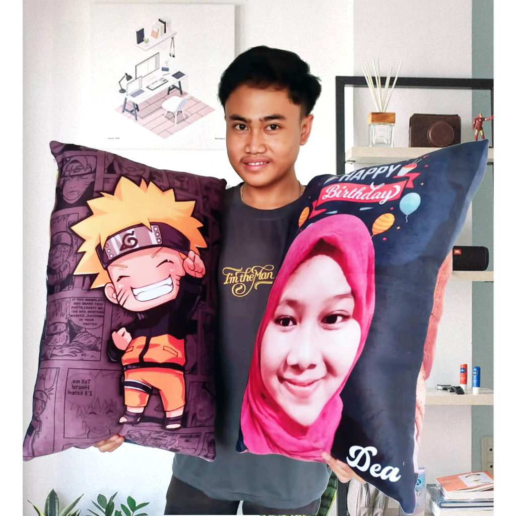 Jual bantal foto 40x40 & 40x60 Fullprint bolak balik / bantal custom ...