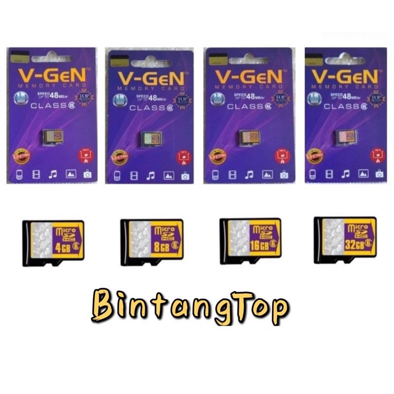 Jual Memory V-GEN 4GB 8GB 16GB 32GB 64GB CLASS 6 speed upto 48Mbps ...