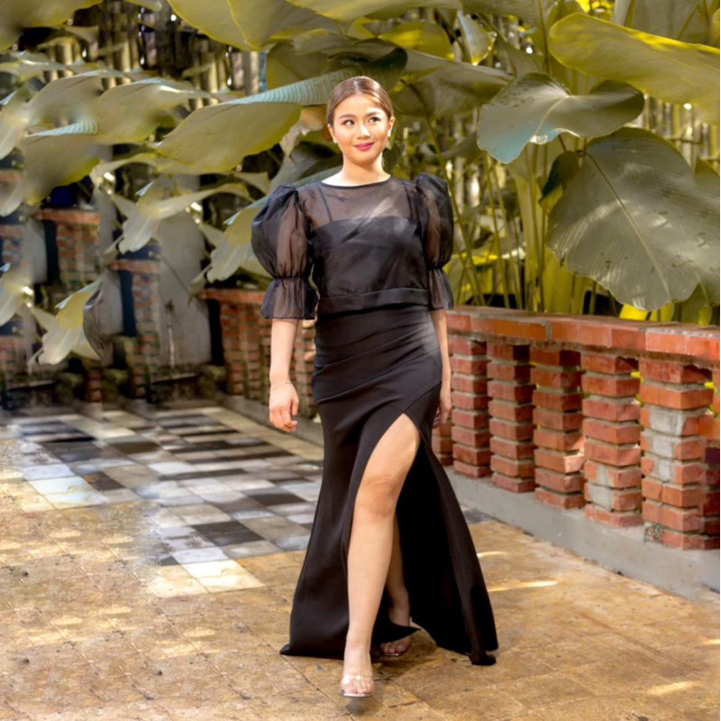 Jual AMARA GOWN - Gaun pesta wanita Maxi slit dress bodycon longdress ...