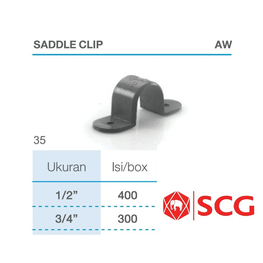 Jual Saddle Clip PVC 1/2" AW SCG | Shopee Indonesia
