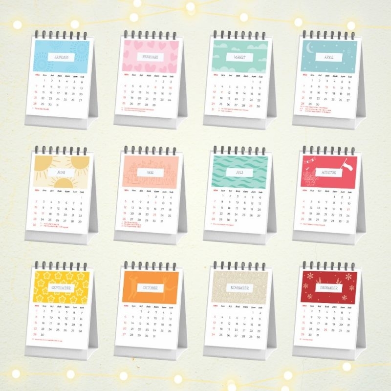 Jual KALENDER 2024 COSTUM KALENDER MEJA MINI BUAT SOUVENIR / HADIAH ...
