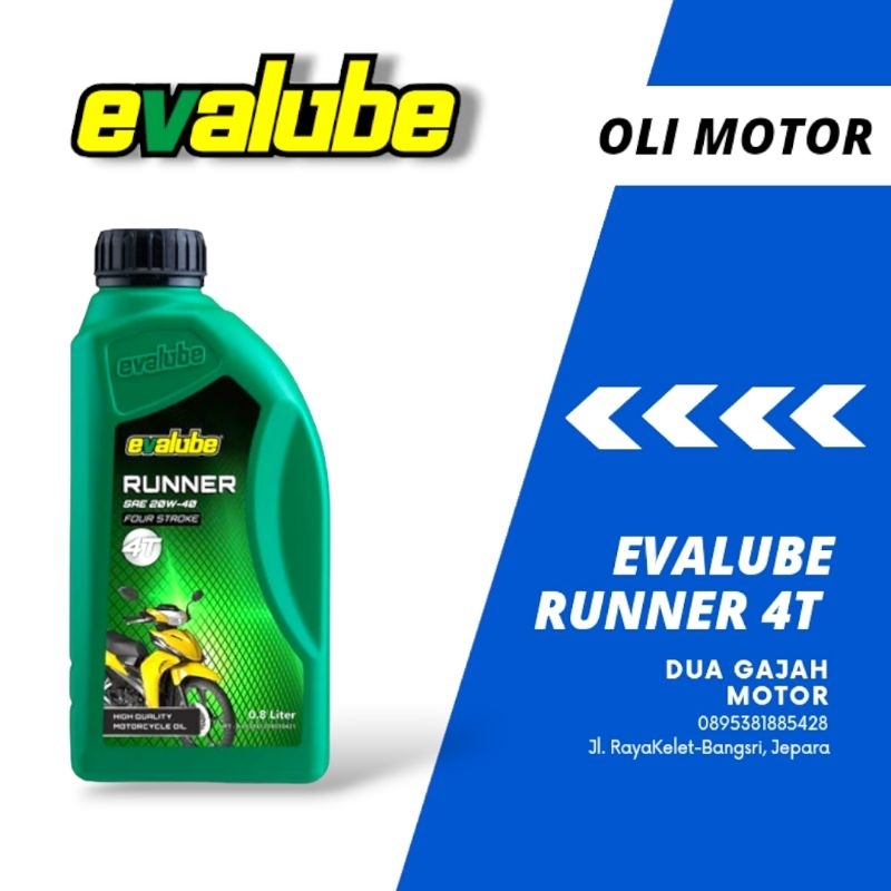 Jual OLI EVALUBE RUNNER 4T 20W-40 800 ML | Shopee Indonesia