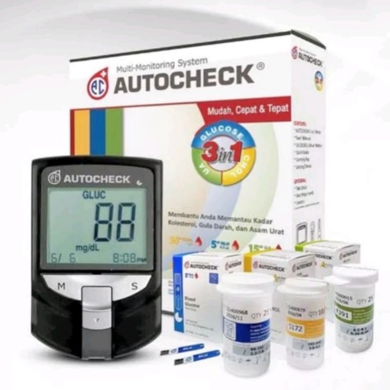 Jual Alat Autocheck GCU 3in1 (Glucose, Cholesterol & Uric Acid ...