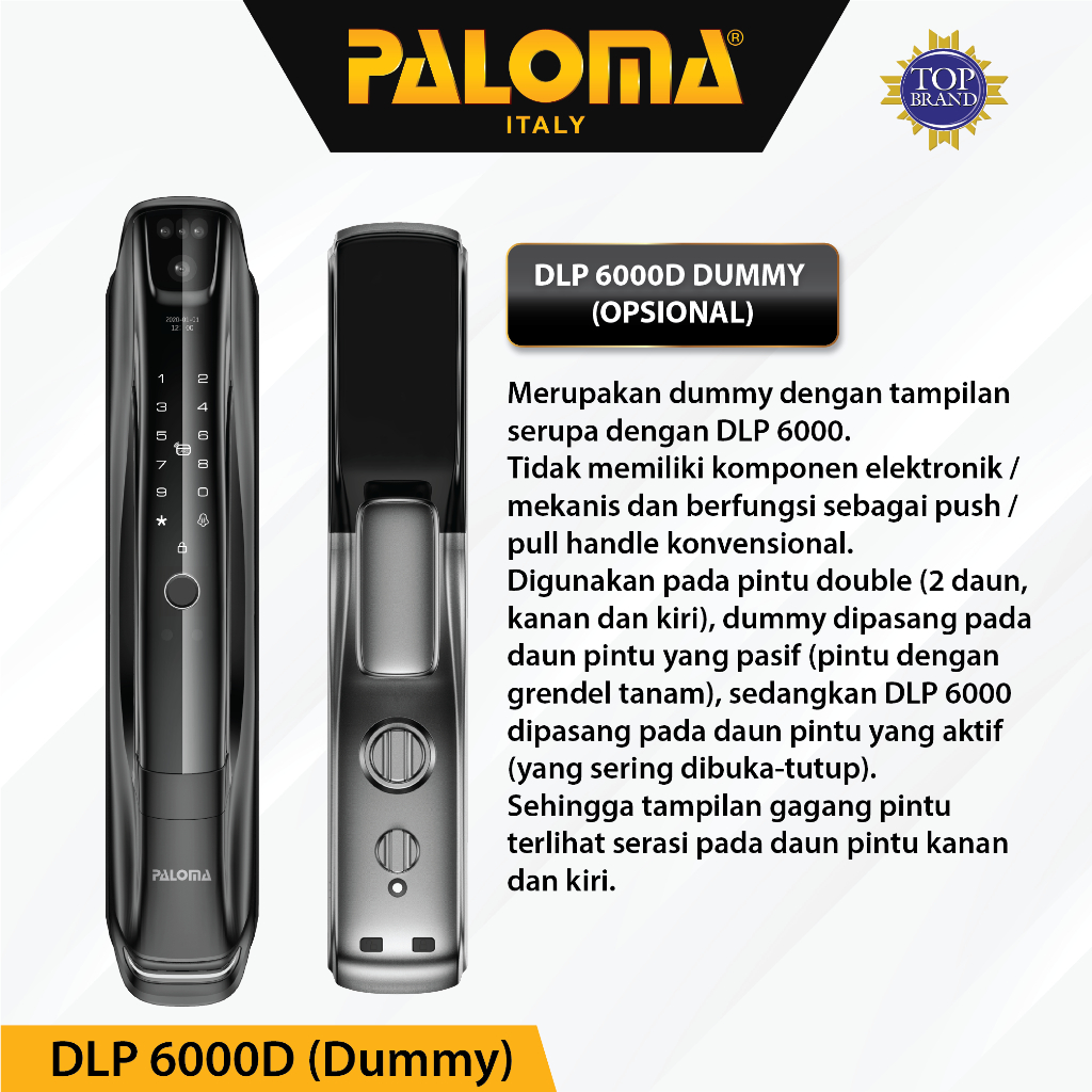 Jual PALOMA DLP 6000 Digital Lock Smart Home Kunci Pintu Door Handle ...
