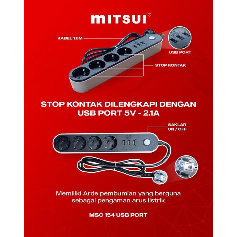 Jual Cok Sambung kabel sambung Stop kontak + 3 USB Port 2 Ampere ...