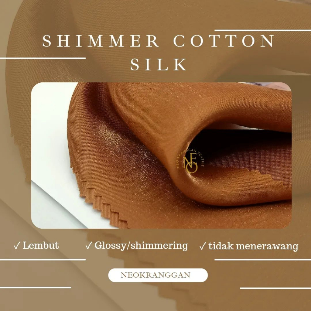 Jual KAIN SHIMMER COTTON SILK 58" (Harga Per 0,5 Meter) | Shopee Indonesia
