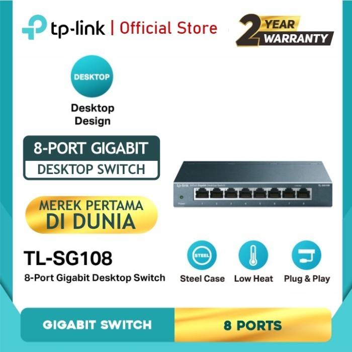 Jual Tp-link TL-SG108 8-Port 10/100/1000Mbps Desktop Switch TPLINK | Shopee Indonesia