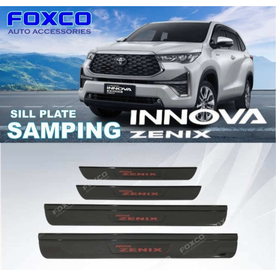 Jual Sillplate Sill plate samping innova zenix 2023 Hitam list merah ...