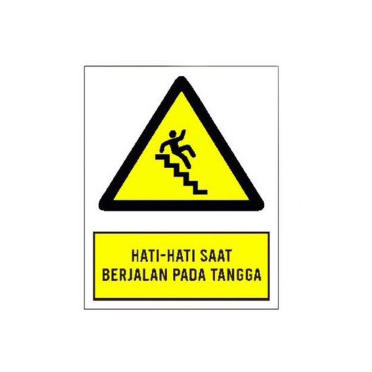Jual STIKER VINYL HATI HATI SAAT BERJALAN PADA TANGGA SIGN RAMBU K3 ...