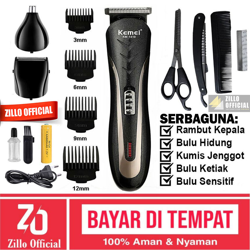 Jual ZILLO Mesin Cukur Rambut 3in1 Pencukur Baterai Cas Elektrik Cukuran Kumis Jenggot Rambut ...