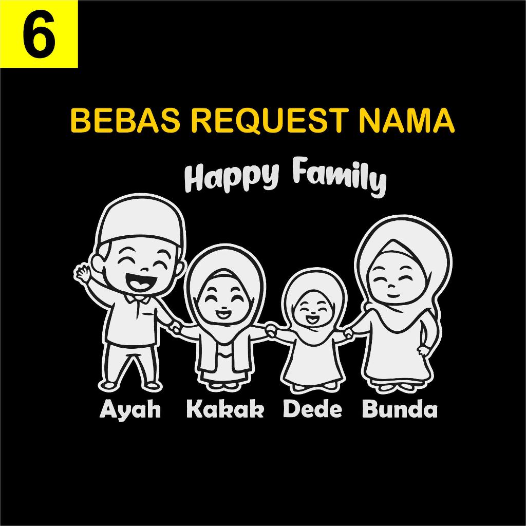 Jual STICKER FAMILY MUSLIM CUTE, STICKER HAPPY FAMILY STICKER MOBIL ...