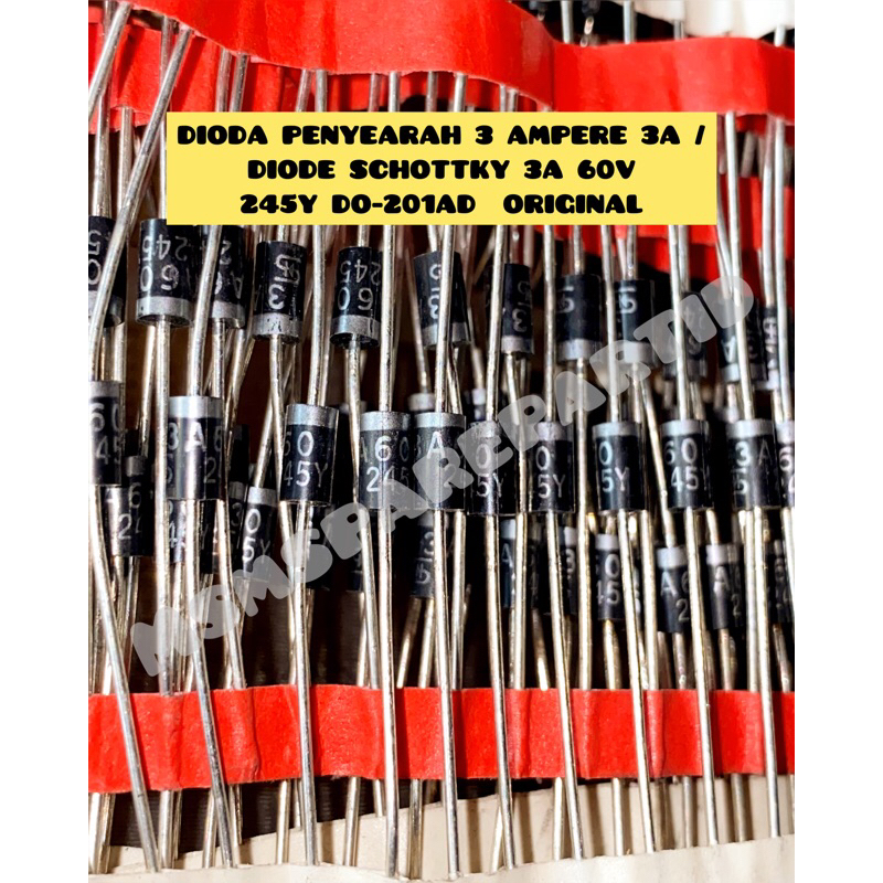 Jual DIODA PENYEARAH 3 AMPERE 3A / DIODE SCHOTTKY 3A 60V 245Y DO-201AD ORIGINAL | Shopee Indonesia