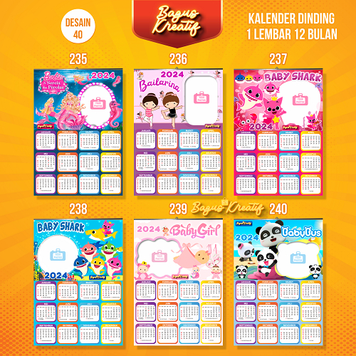 Jual CETAK KALENDER DINDING 2024, KERTAS TEBAL, FINISHING KLEM, BISA ...