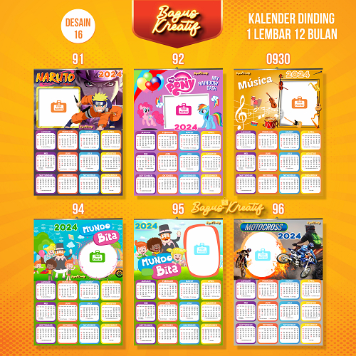 Jual CETAK KALENDER DINDING 2024, KERTAS TEBAL, FINISHING KLEM, BISA ...